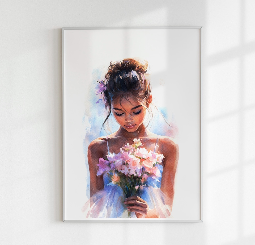 Latina Ballerina Watercolor Print, Teen Dancer Bedroom Decor, Girl's Ballet Wall Art (digital ...