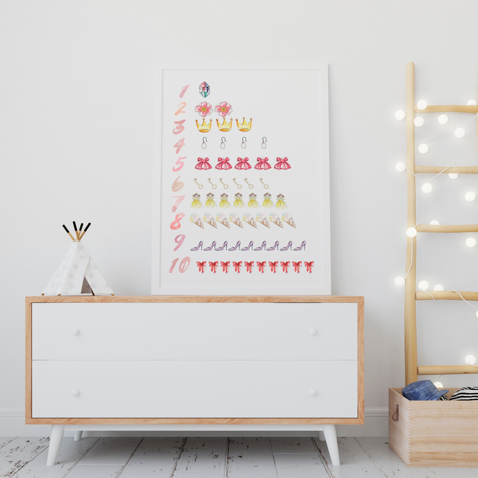 Alphabet Poster, Girly Alphabet and Numbers Prints, Set of 2 Prints ...