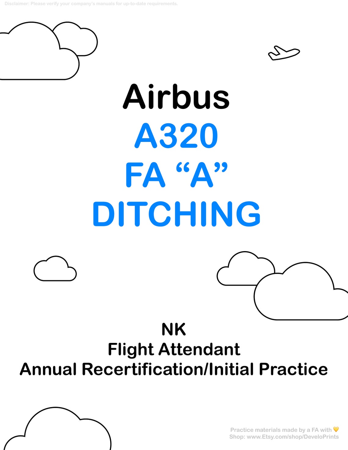 Drills Airbus A320 FA A Ditching Evac NK Flight Attendant Annual ...
