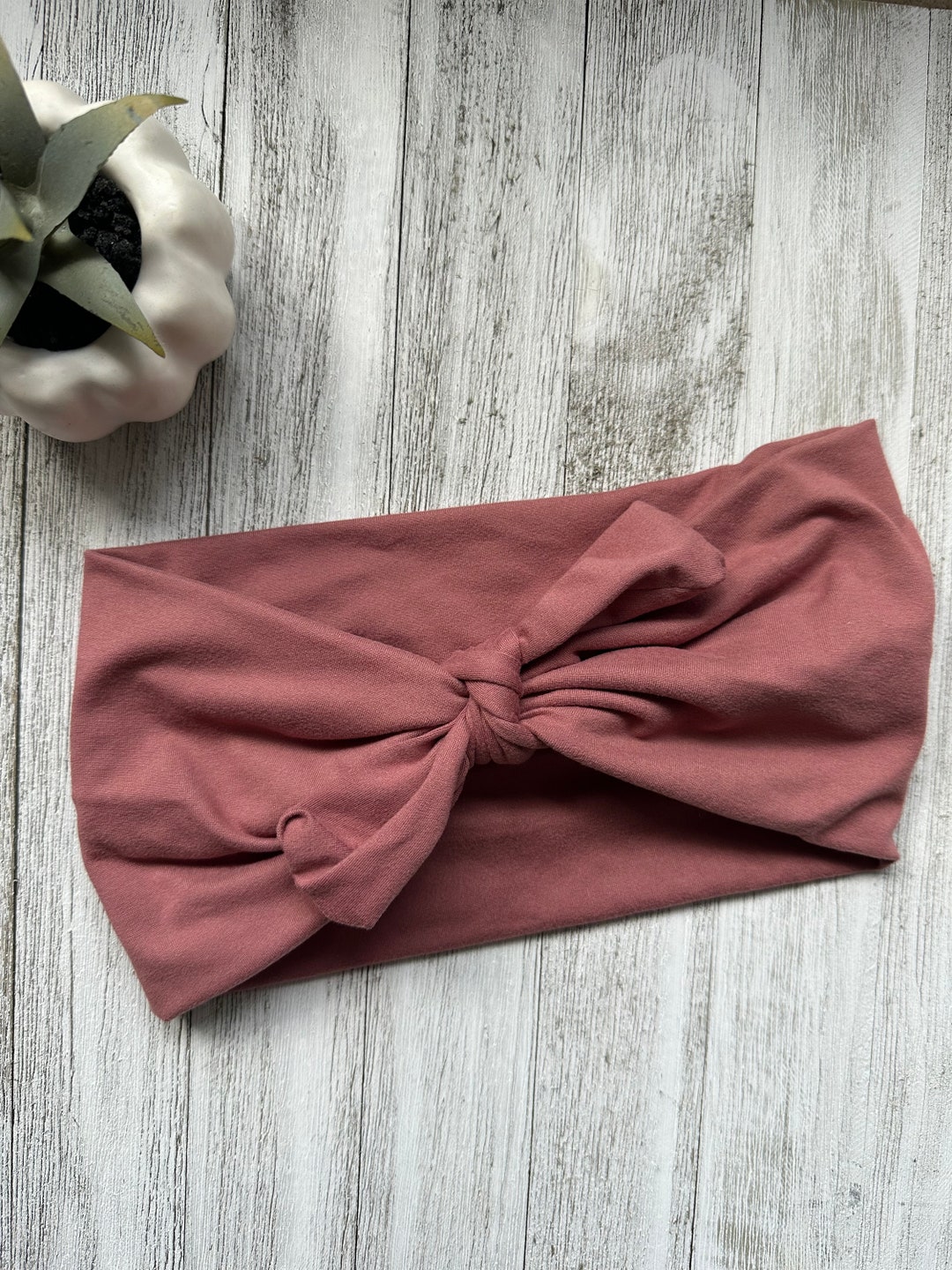 Pink Bow Headband Wide Soft Headband Headband With Bow Running Yoga ...