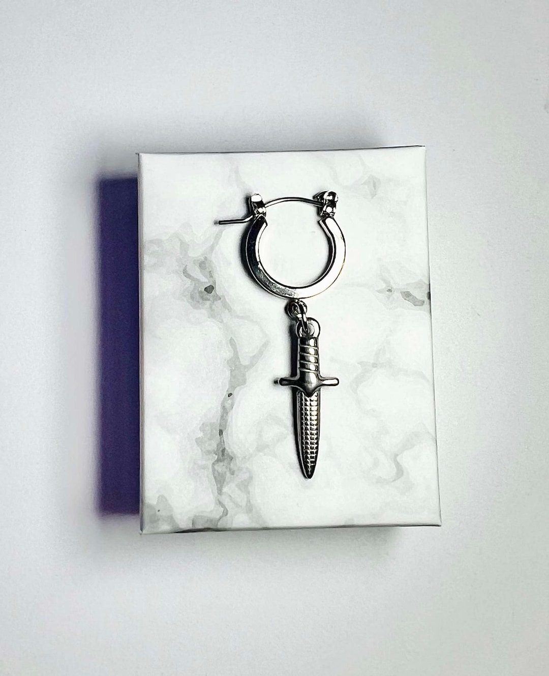 Silver Unisex Gothic Dagger Sword Earrings Silver Sword Earrings Dagger ...