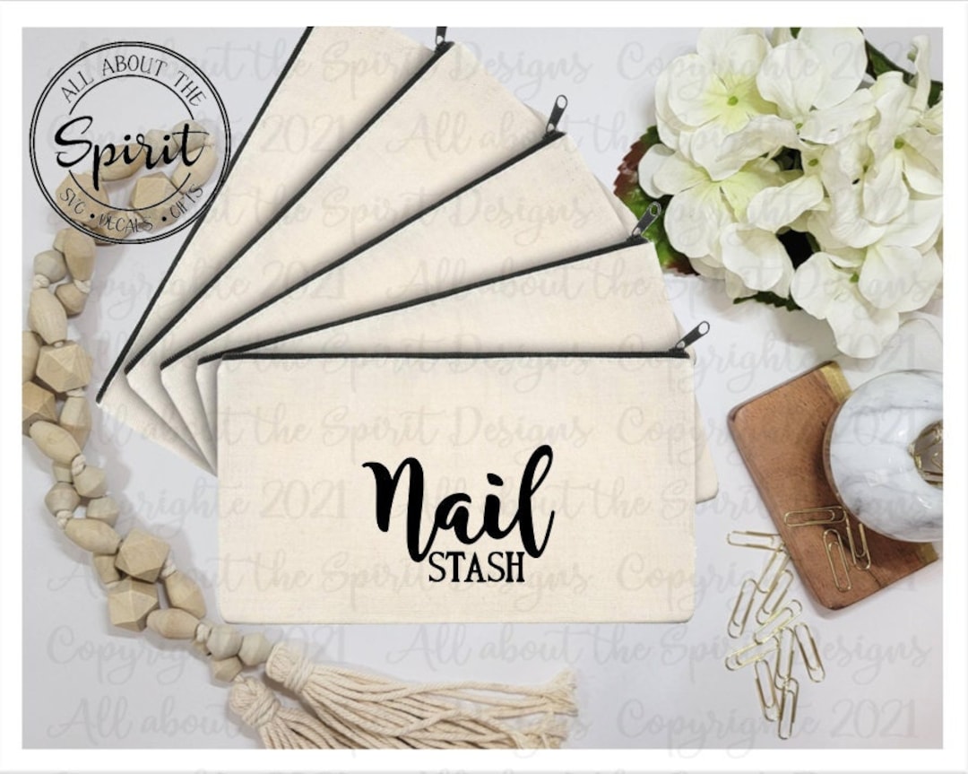Nail Stash Zipper Pouch: Canvas Cosmetic Bag - Color Street Gift - Etsy