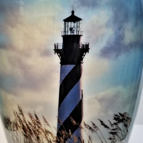 Lighthouse Cremation Urn for Ashes Hand Painted Large Light - Etsy