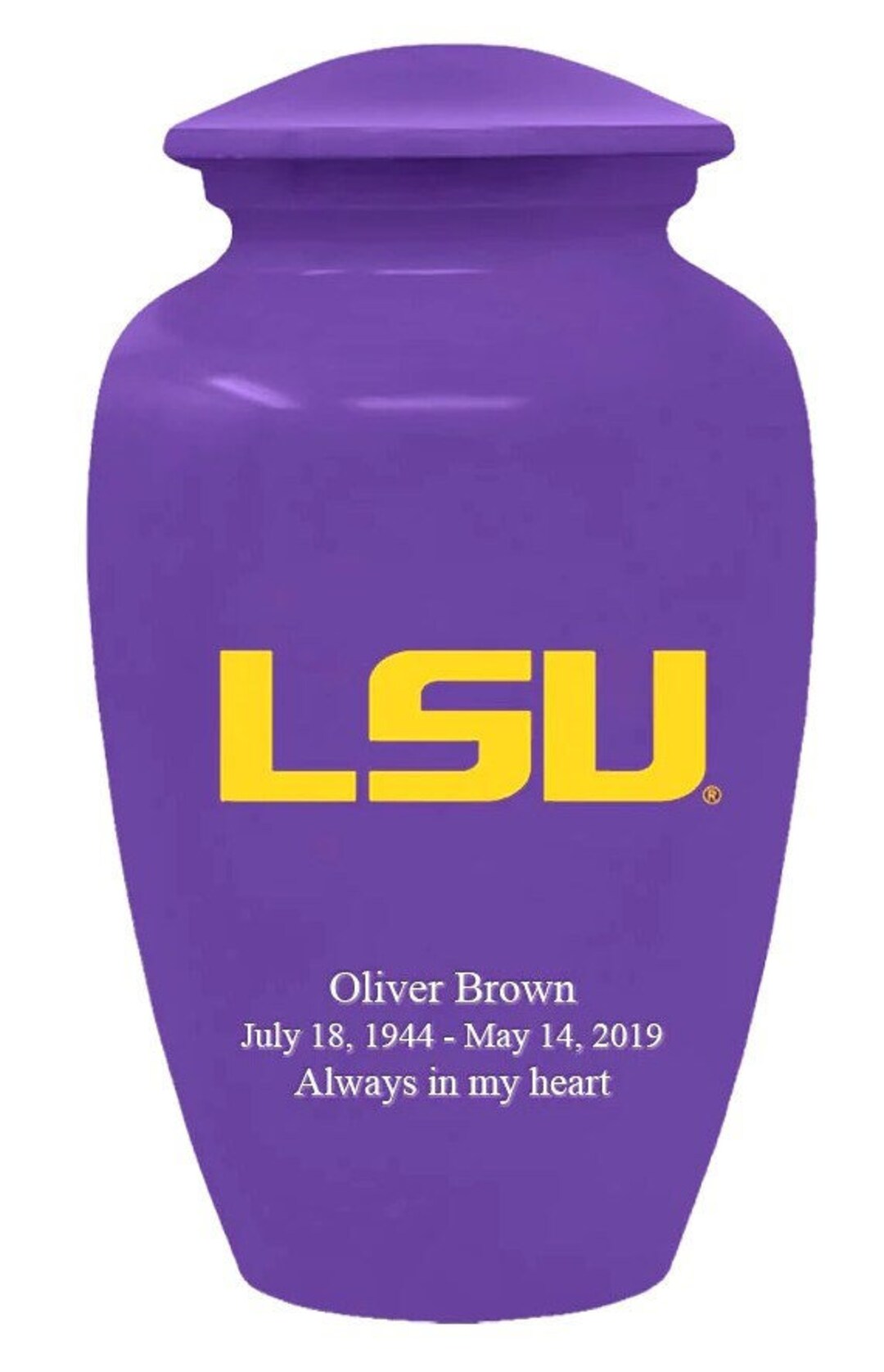 Collegiate Louisiana State University Cremation Urn | LSU Adult Ash Urn ...