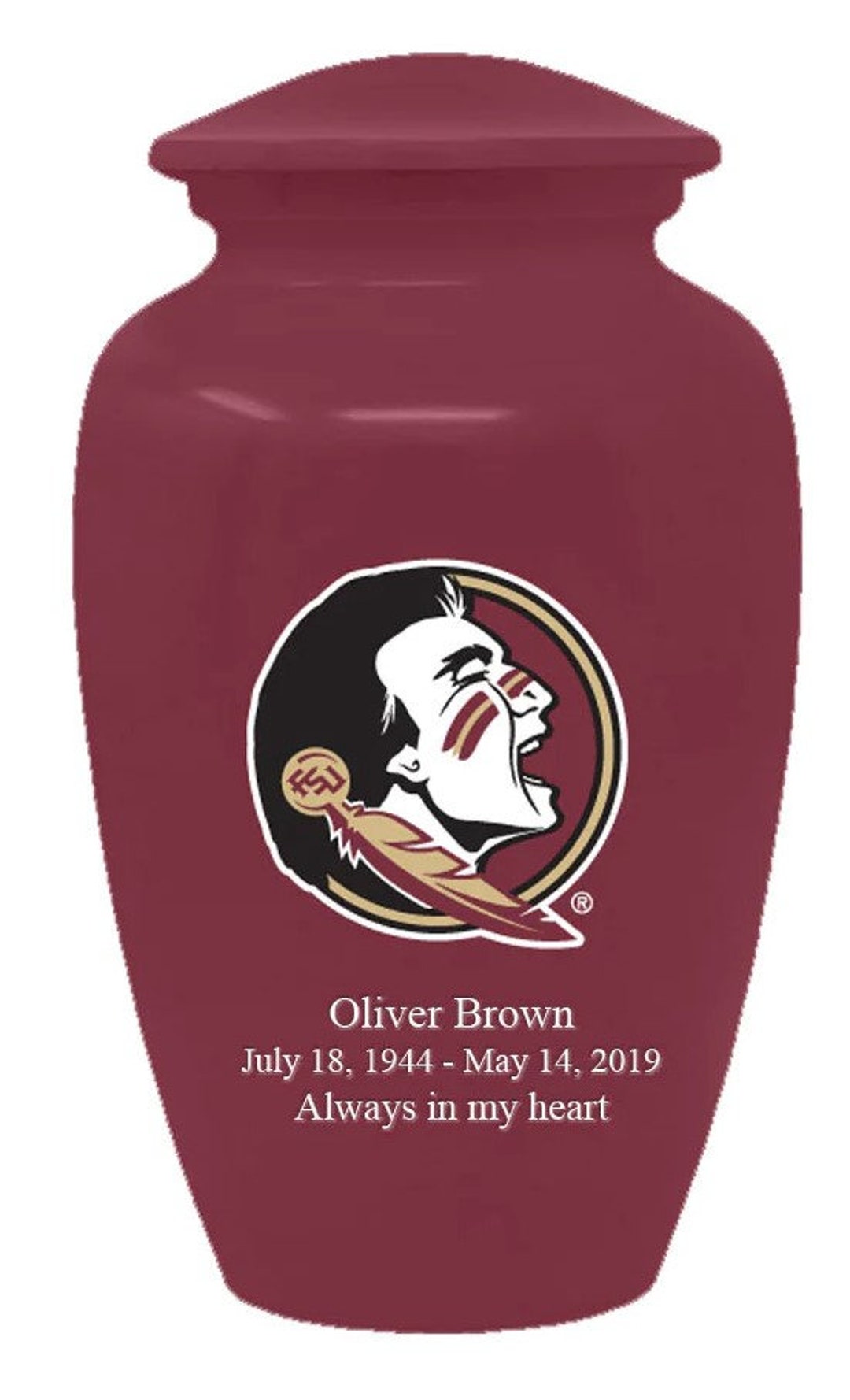 Collegiate Florida State University Cremation Urn | Seminole Adult Ash ...