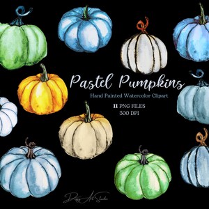 Autumn Clipart, Watercolor Pastel Pumpkins Clipart, Autumn Decor ...