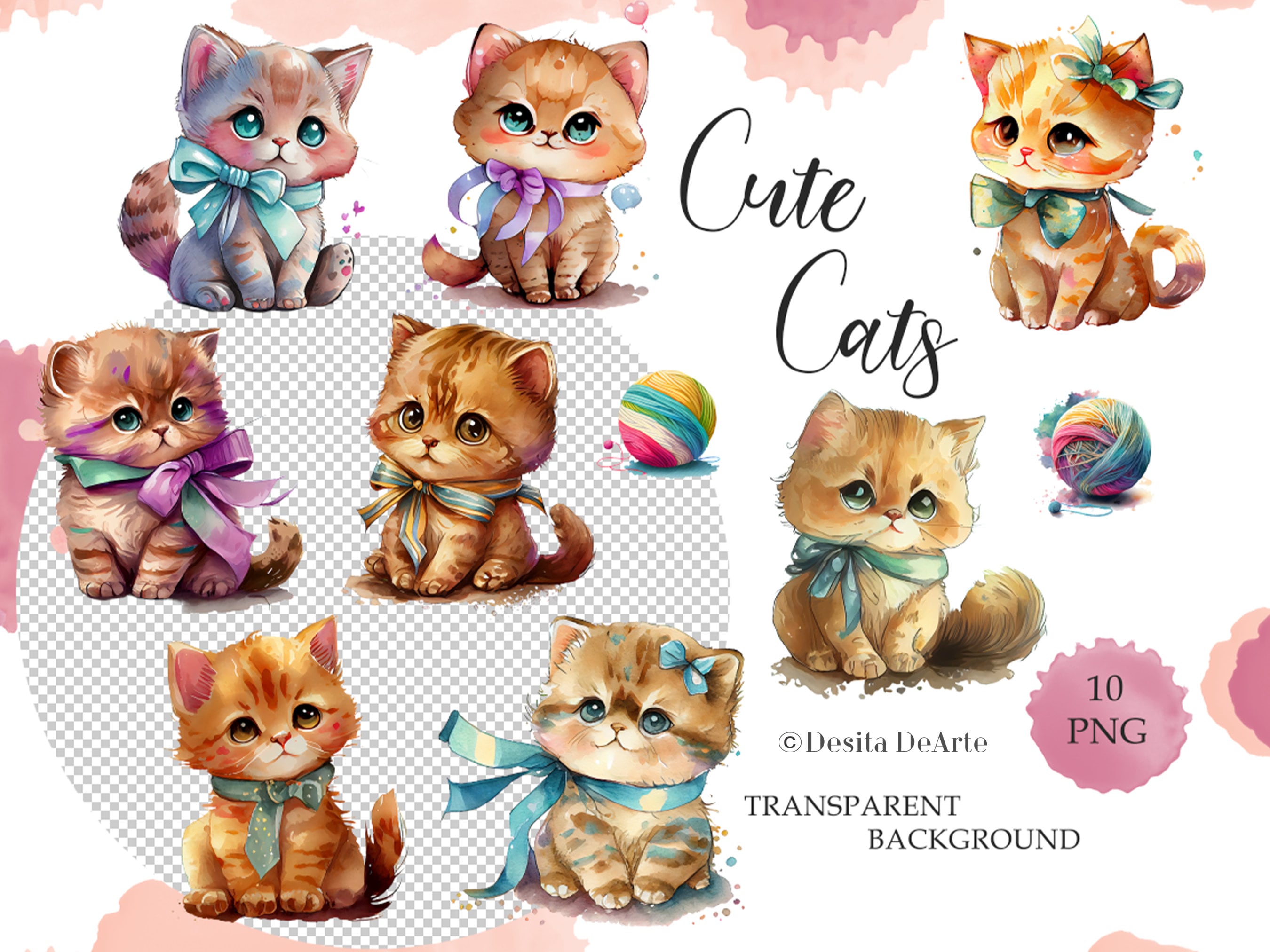 Cute Cats Clipart Cats Clipart Nursery Decor Teddy Cute - Etsy
