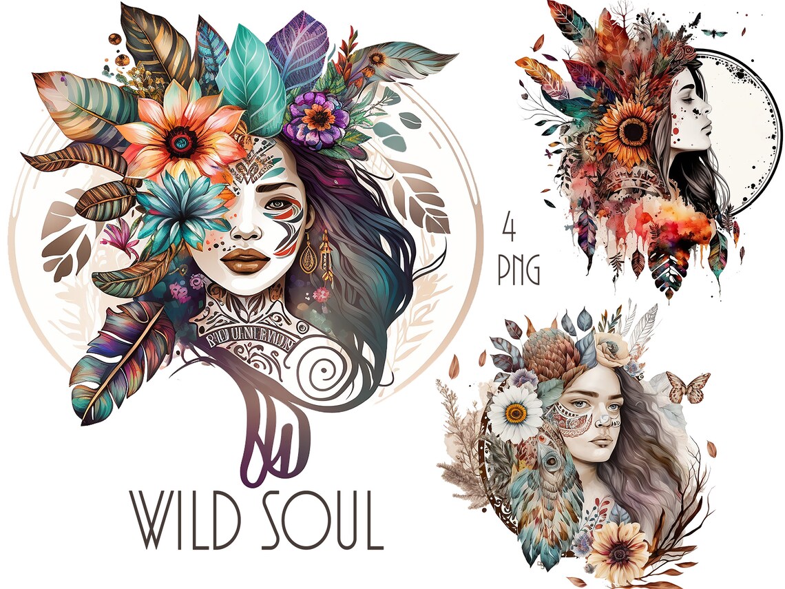 Wild Soul Clipart, Boho Sublimation Png, Wild Soul Png, Wild Soul ...