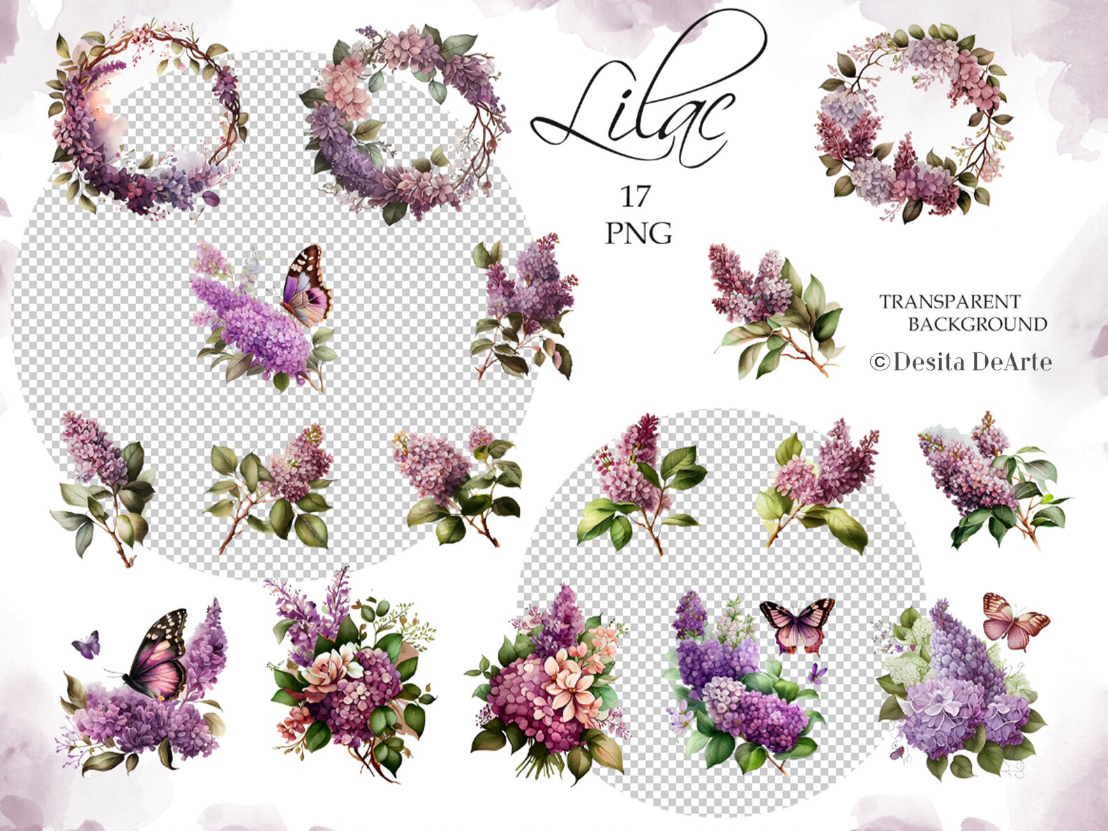 Watercolor Lilac Clipart Png, Lilac Clip Art, Wedding, Bouquets ...