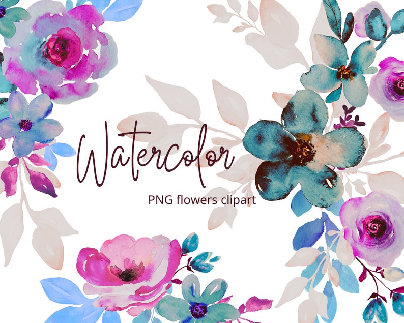 Beautiful Vintage Watercolor Flowers Clipart Summer Bouquets - Etsy