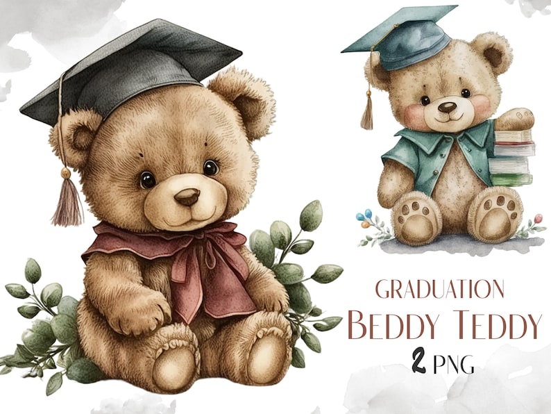 Graduation Teddy Bear Clipart Nursery Clipart Nursery Decor - Etsy