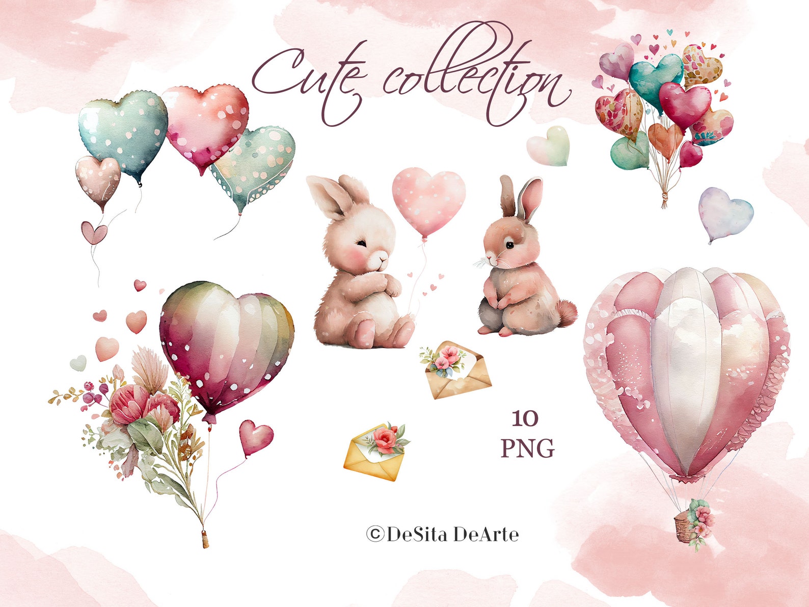 Bunny Watercolor PNG Clipart, Teddy Cute Clipart, Baby Animal, Nursery ...