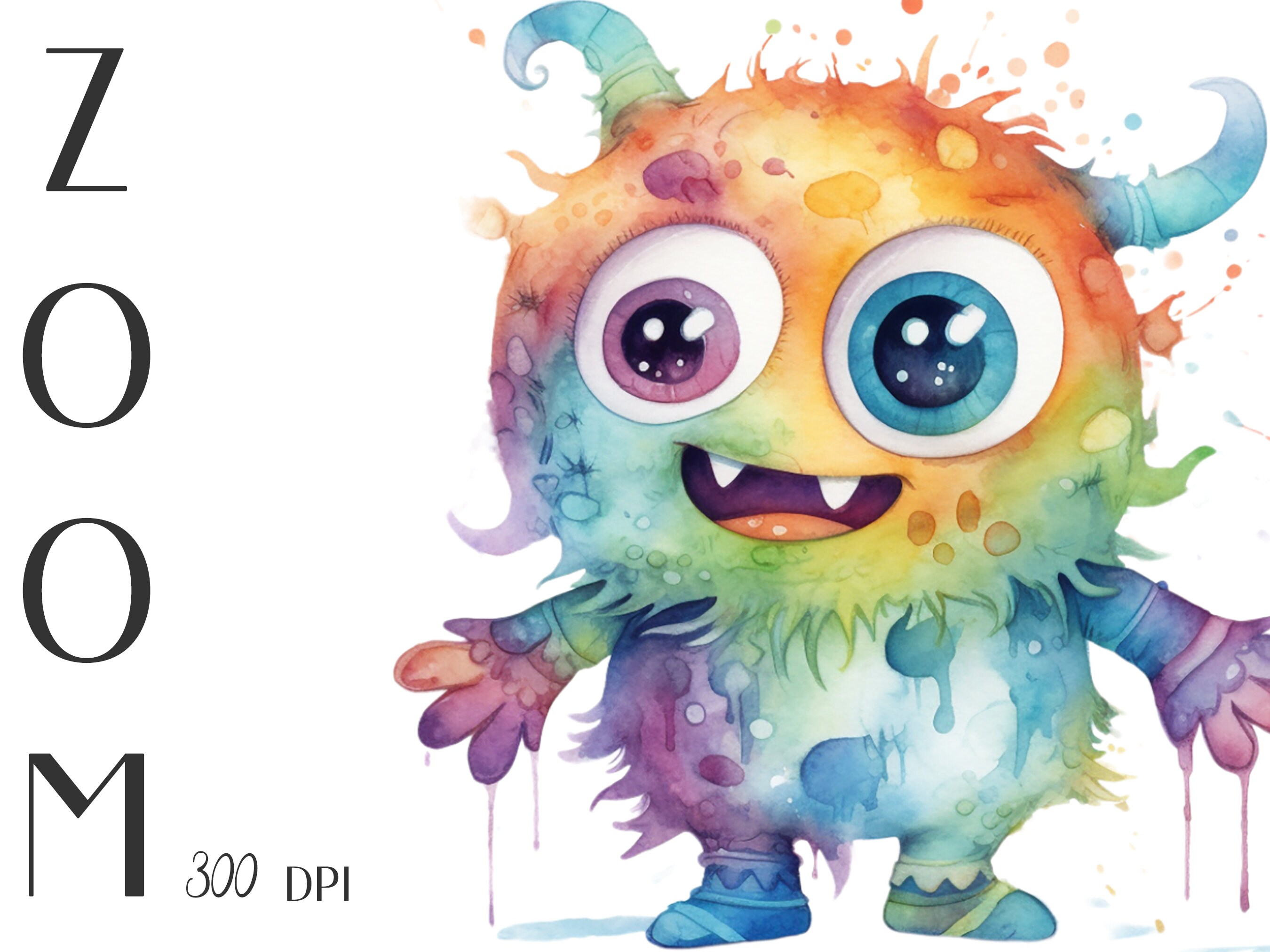 Watercolor Cute Monsters Clipart Bundle Nursery Decor - Etsy