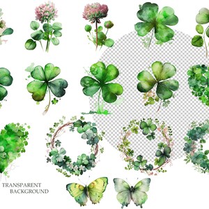 Watercolor Clover Clipart, Floral Shamrock Wreaths, Watercolor Spring ...