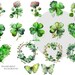 Watercolor Clover Clipart, Floral Shamrock Wreaths, Watercolor Spring ...
