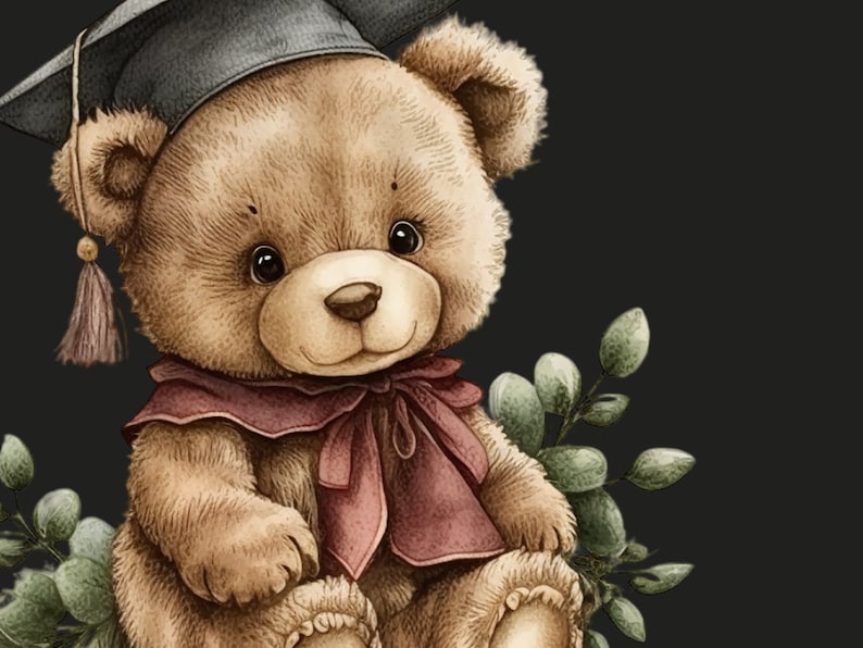 Graduation Teddy Bear Clipart Nursery Clipart Nursery Decor - Etsy