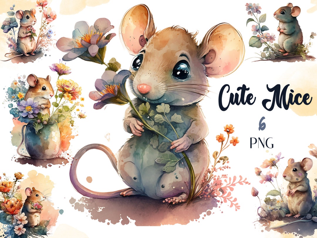 Cute Mice Clipart, Nursery Decor, Instant Download, PNG - Etsy
