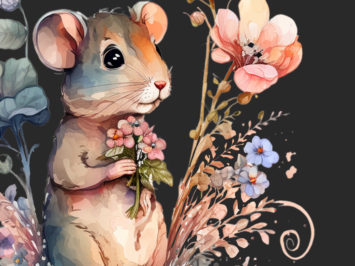 Cute Mice Clipart Nursery Decor Instant Download PNG - Etsy