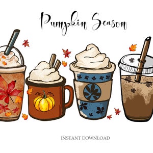 Fall Latte PNG Clipart, Pumpkin Season Leaves Coffee Thanksgiving Cozy ...