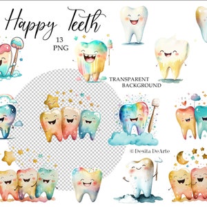 Dental Clipart, Happy Teeth, Instant Download, PNG - Etsy