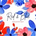 Watercolor Flowers, Floral Clipart, Color Clipart Red and Blue Download ...