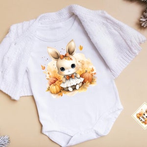 Cute Watercolor Fall Bunny PNG, Fall PNG, Cute Clipart, Nursery PNG ...