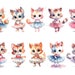 Watercolor Kittens in Tutus Clipart, Kittens PNG, Nursery Clipart ...