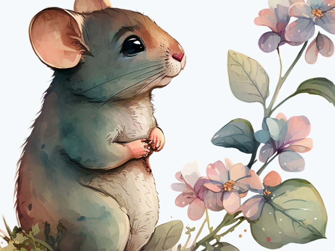 Cute Mice Clipart Nursery Decor Instant Download PNG - Etsy