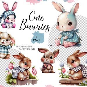 Cute Baby Bunnies Clipart, Cute Clipart, Bunny Clipart Bundle, Nursery ...
