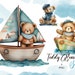 Teddy Bear Sailor Clipart, Baby Shower, Nursery Art, Sailor Bear ...