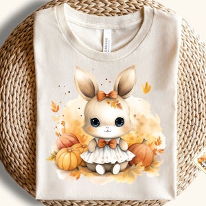 Cute Watercolor Fall Bunny PNG, Fall PNG, Cute Clipart, Nursery PNG ...