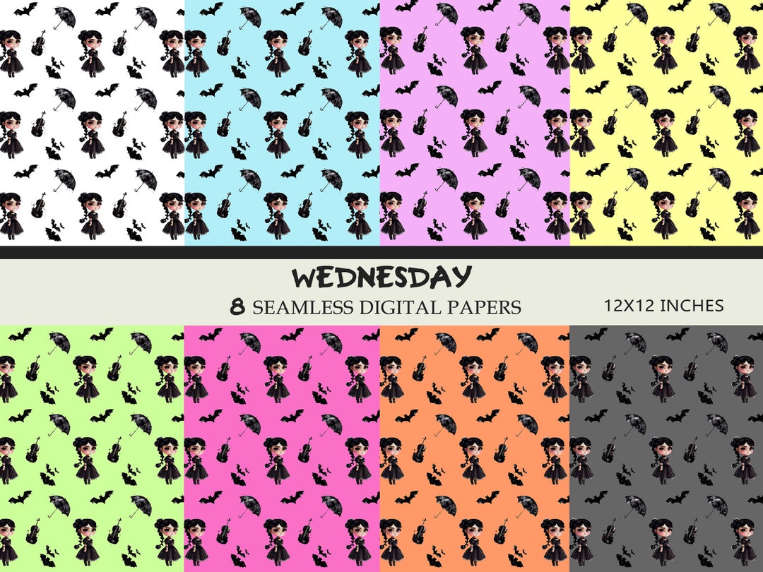 Wednesday Seamless Digital Papers, Wednesday Patterns - Etsy