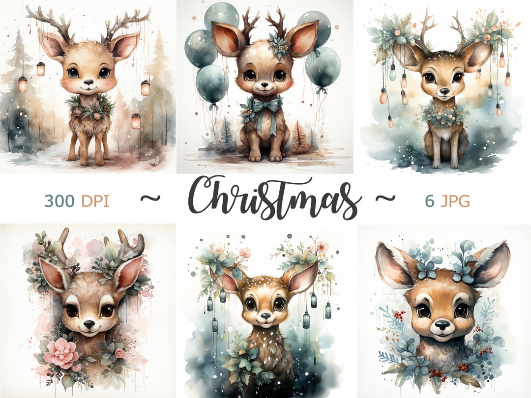 Christmas Clipart Bundle 5 JPG Images Instant Download , Holiday ...