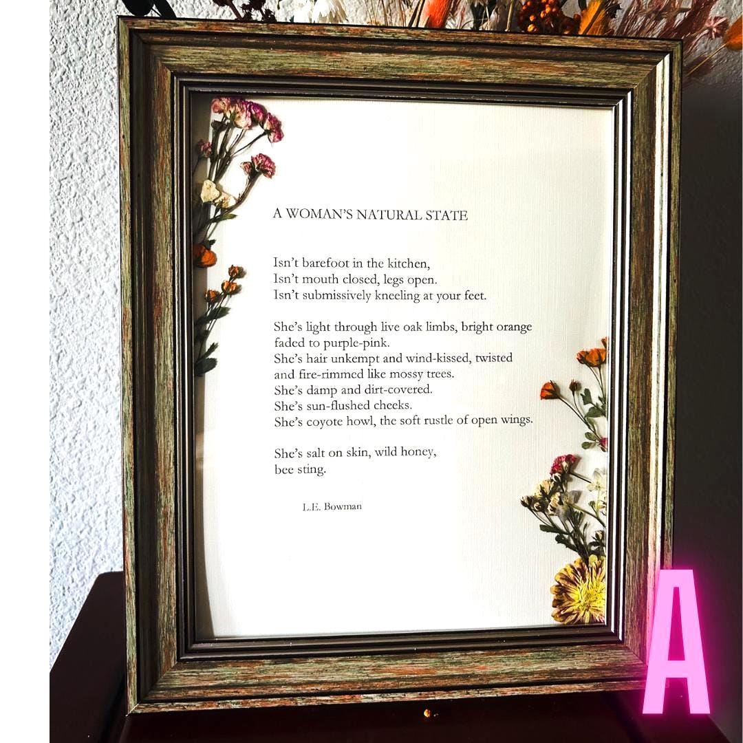 A WOMAN'S NATURAL STATE - Wood Framed Print - Etsy