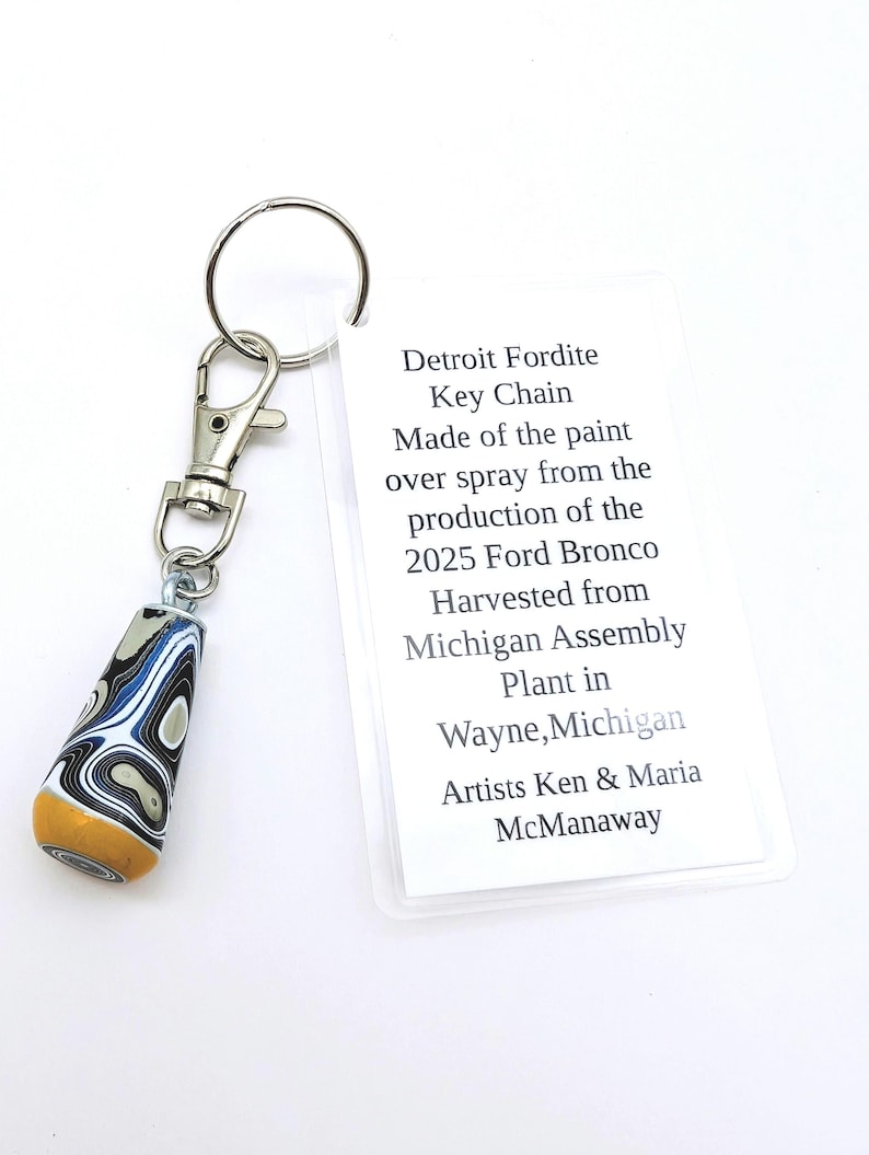 Genuine Fordite Keychain, 2025 Bronco Paint Slag Jewelry, Unique Car ...