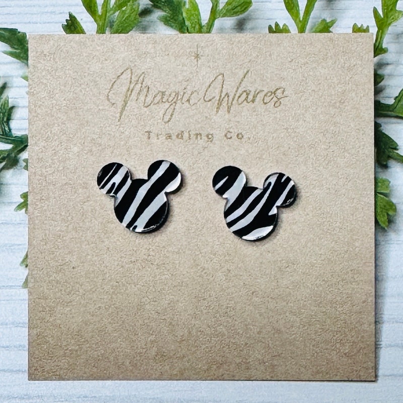 Zebra Stud Earrings - Etsy