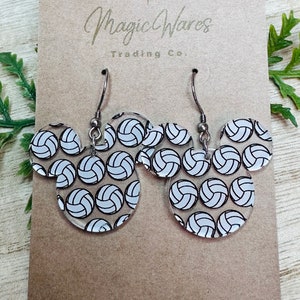 Volleyball Mouse, Mouse Head Laser Cut Volleyball Patterned Crystal ...