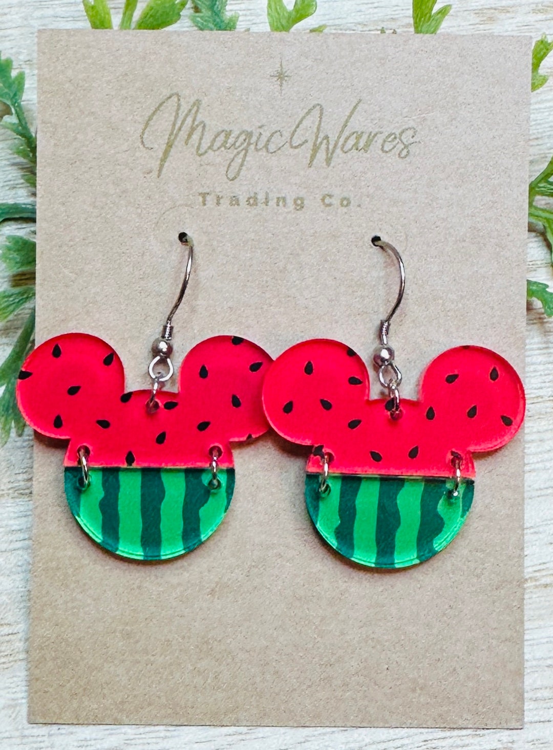 Watermelon Mouse 2 Part Mouse Head Shaped Watermelon Patterned Crystal ...