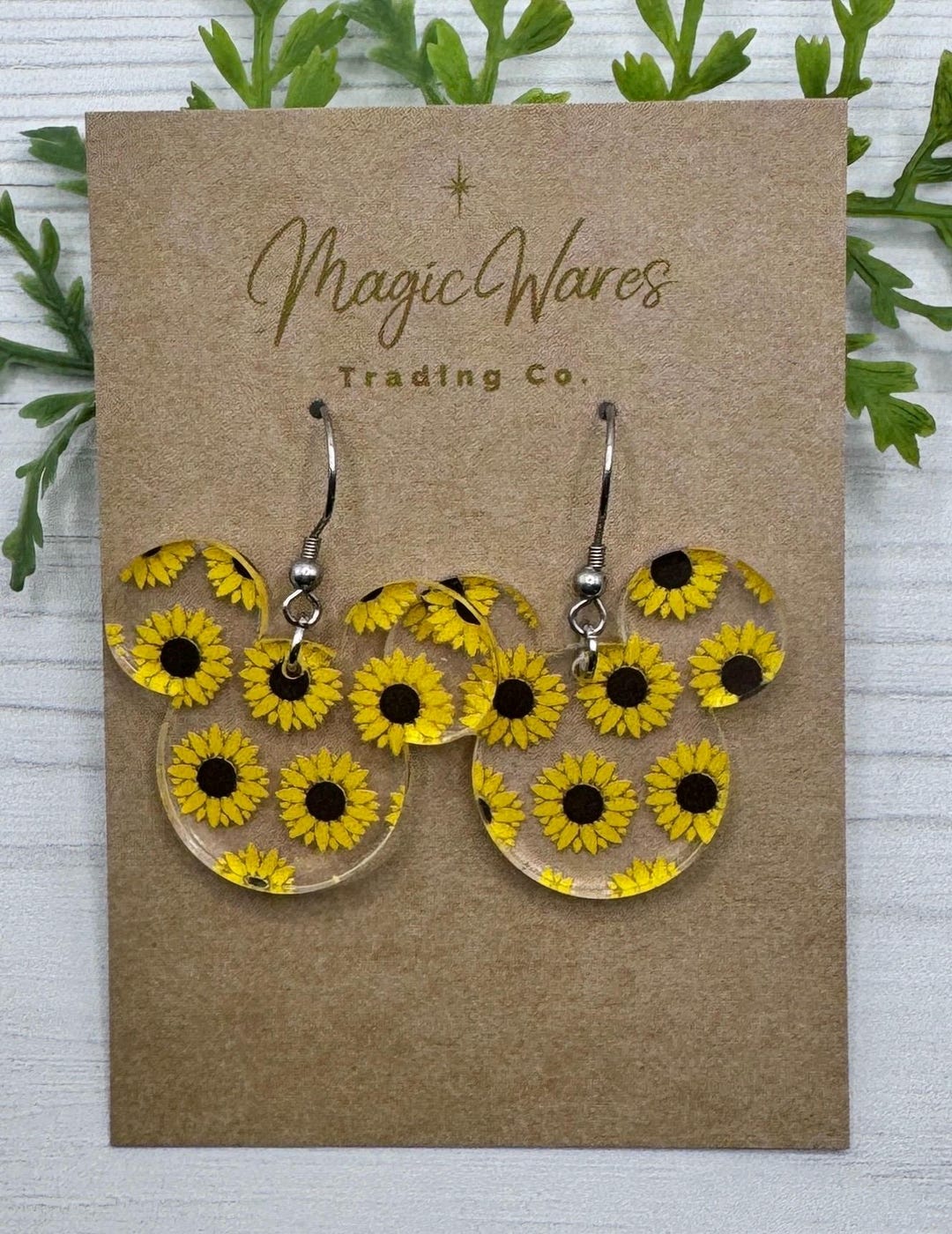 Sunflower Mouse Laser Cut, Sunflower Patterned Crystal Acrylic Earrings ...