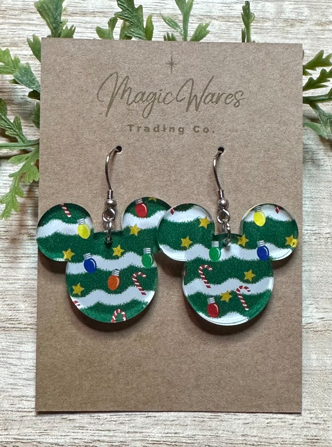 Decorated Tree, Laser Cut Mouse Head Green Patterned Crystal Acrylic ...