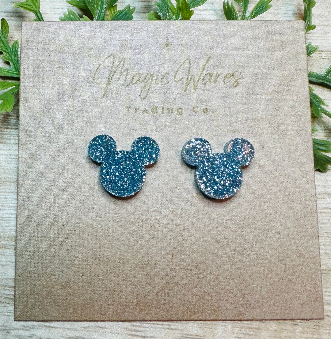 Blue Glitter Stud, Laser Cut Earrings, Made to Order, Laser Engraved ...