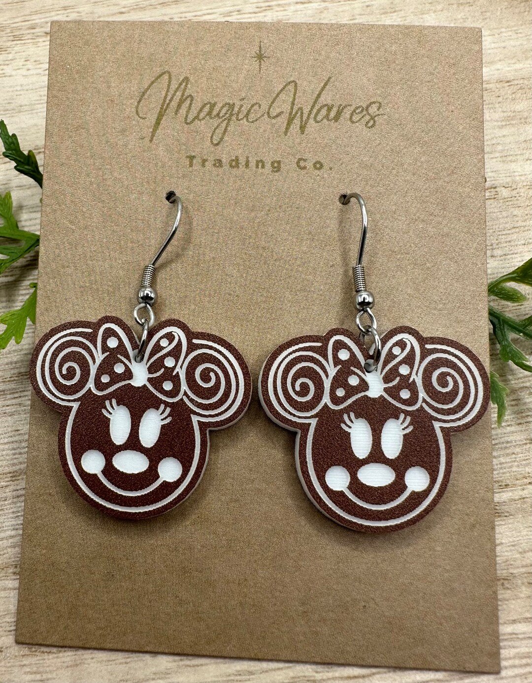 Minnie Gingerbread Laser Cut and Engraved Brown on White - Etsy