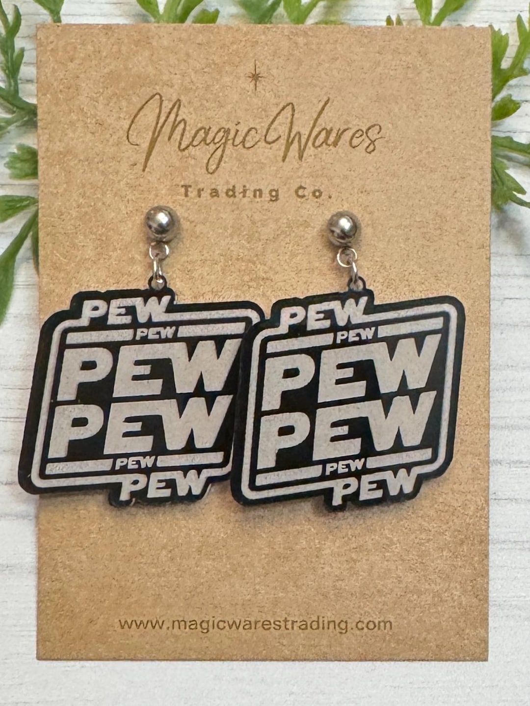 Pew Pew Laser Cut Acrylic Earrings, Star Wars Inspired Dangle Earrings ...