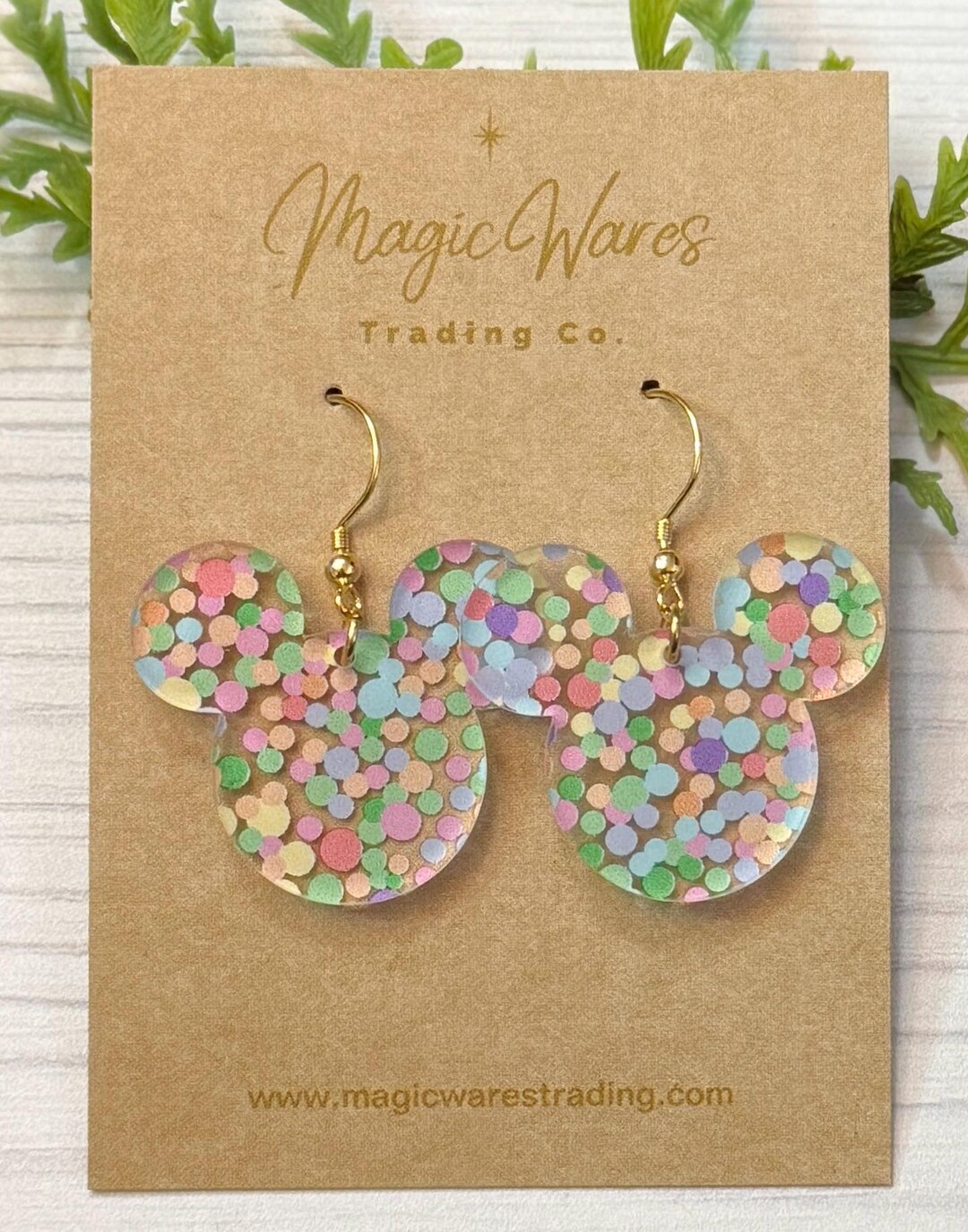 Pastel Rainbow Dots Mouse, Laser Cut Dangle Earrings, Pastel Dots ...