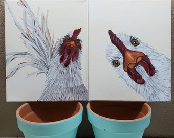 Judgy Chicken Single Painting From Curious Chickens - Etsy