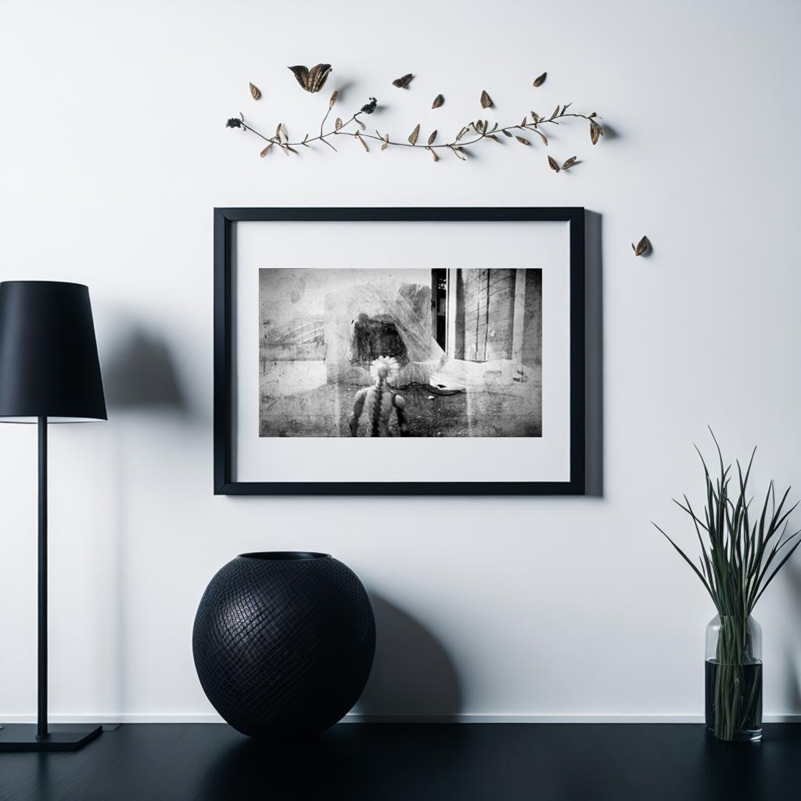 Pinhole Architecture Print, Surreal Humanoid Landscape, Framed Bnw Wall ...