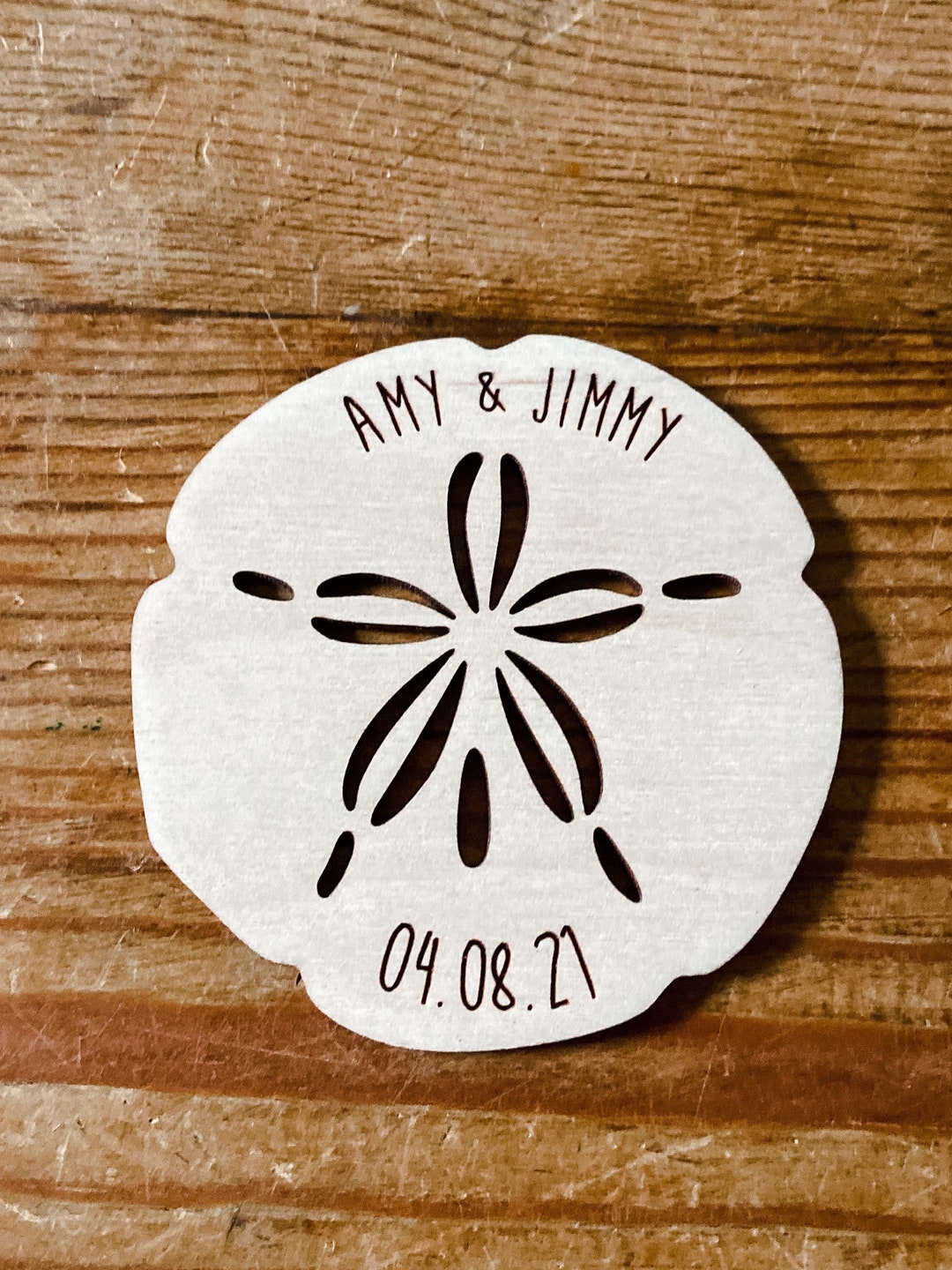 Engraved Sand Dollar Save the Date Magnet: Coastal Wedding Favor - Etsy