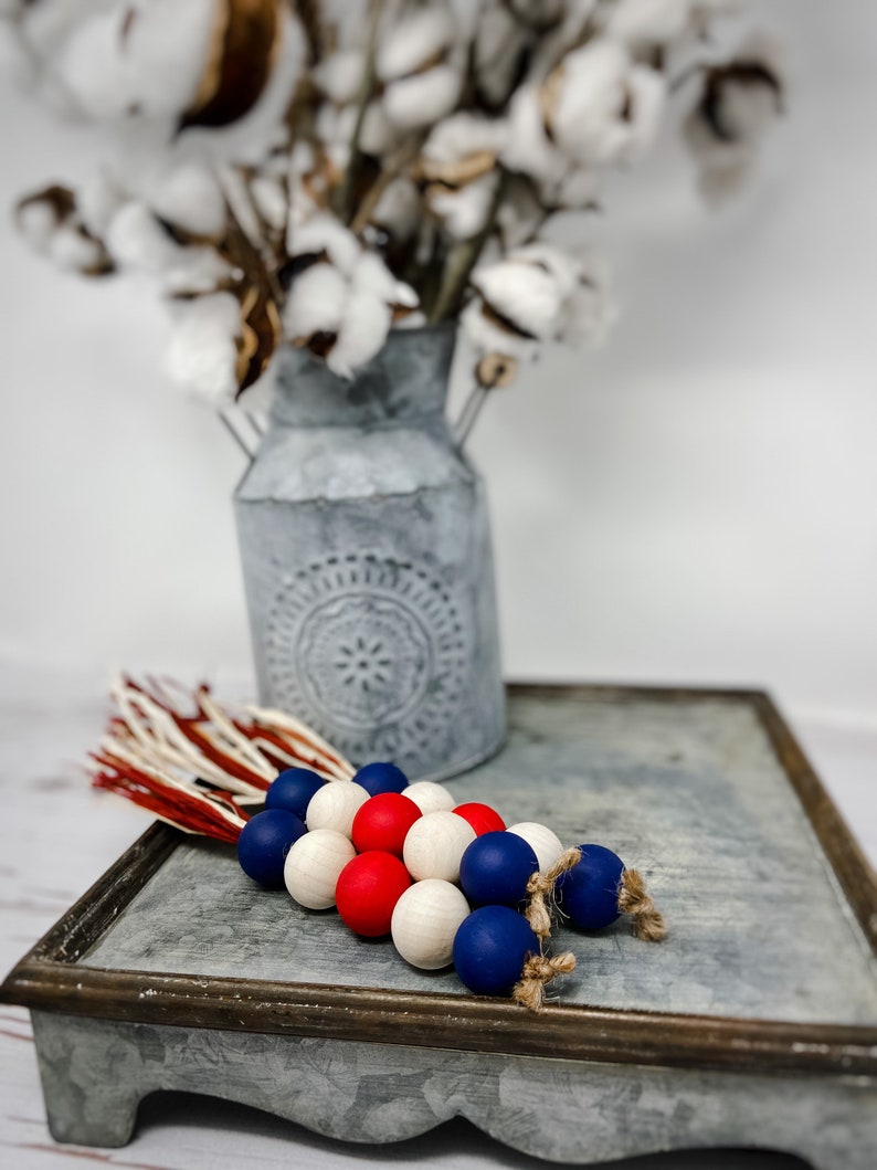 Farmhouse Wooden Beaded Firecrackers Beaded Firecrackers | Etsy