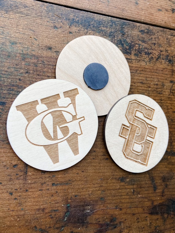 School Logo Magnets Engraved High School Magnet Wooden - Etsy