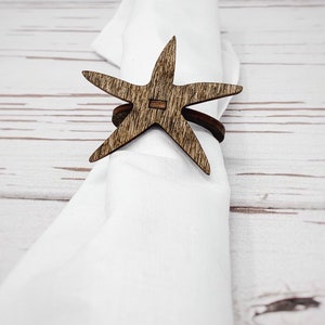 Starfish Napkin Rings | Coastal Napkin Ring | Nautical Napkin Ring ...